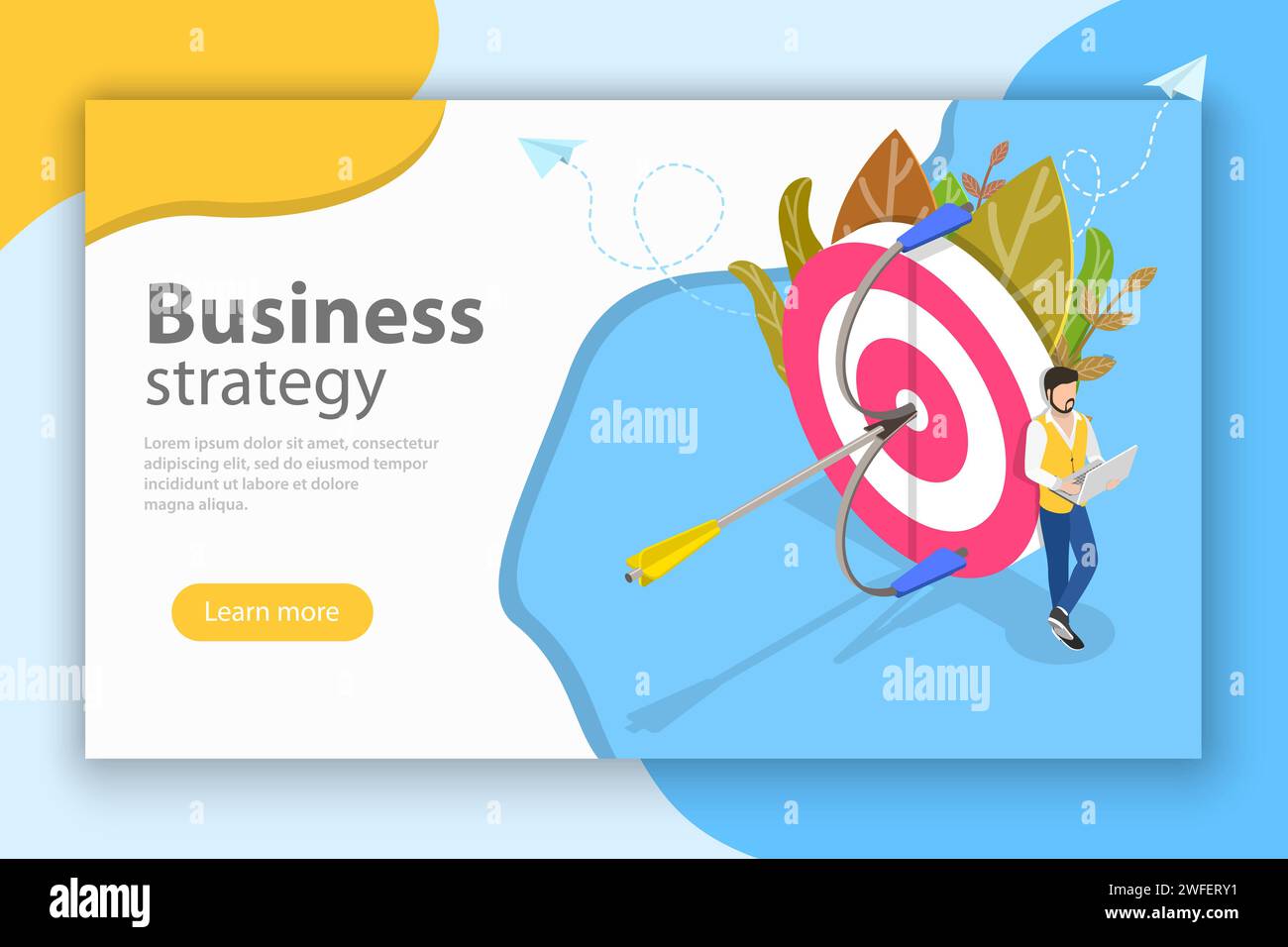 Isometric flat vector concept of business strategy, growth planning ...