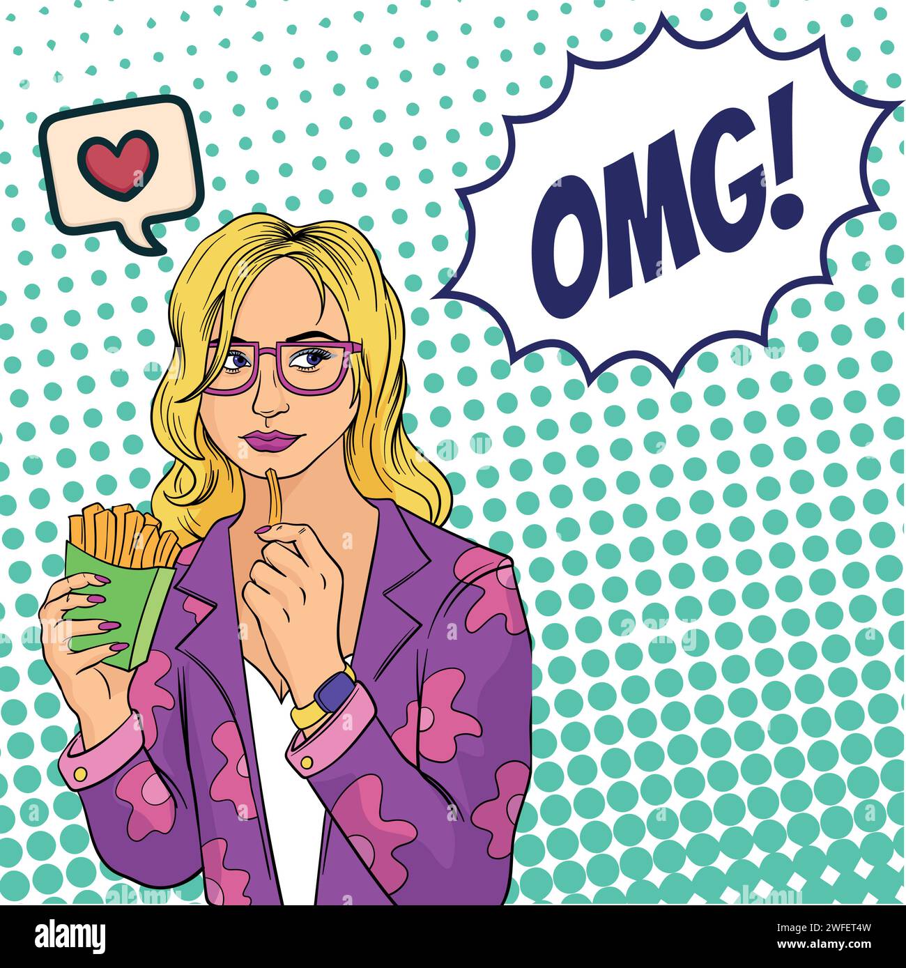 beautiful woman Wow pop art style vector image Stock Vector Image & Art ...