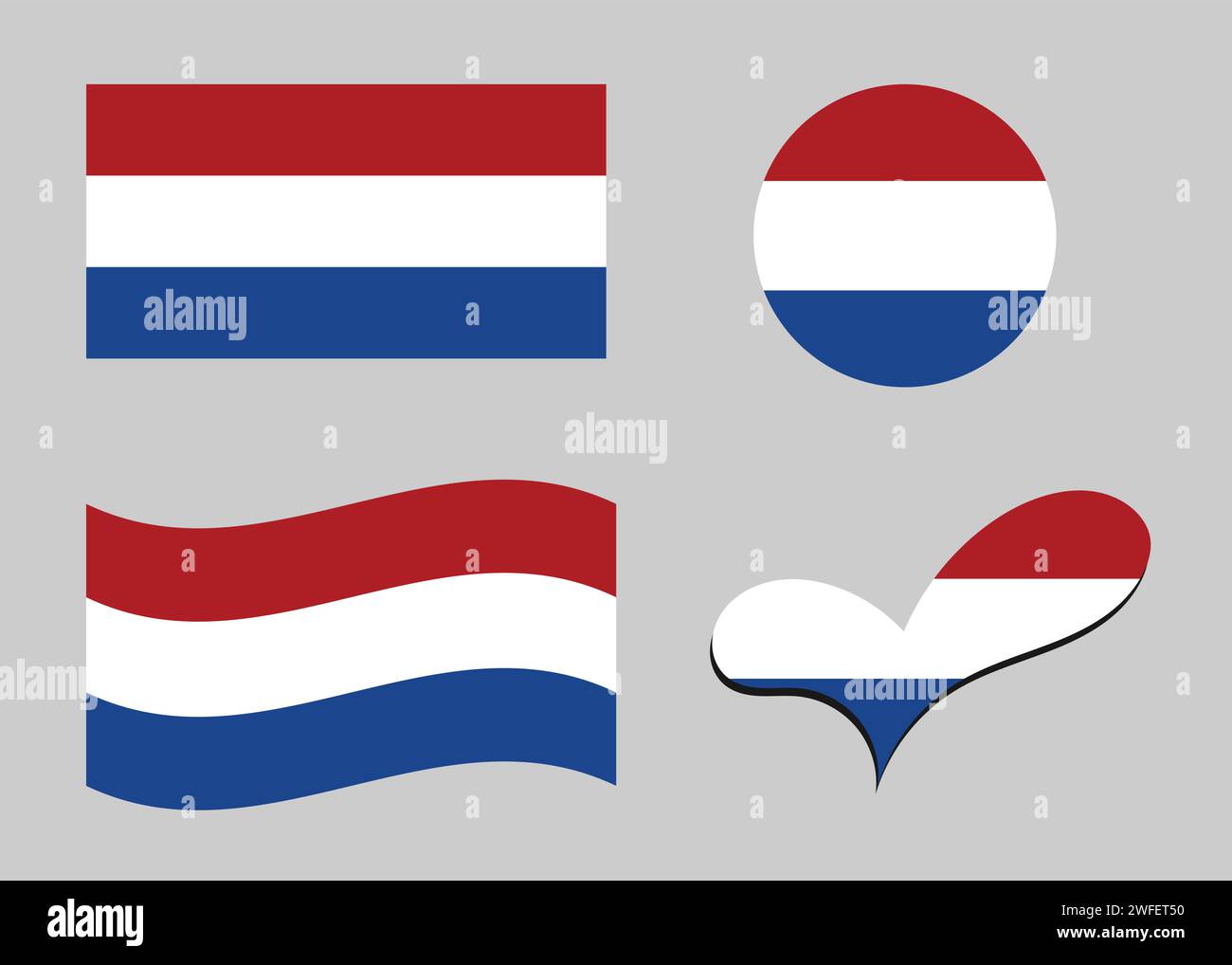 Flag of Netherlands. Netherlands flag in heart shape. Dutch flag in ...