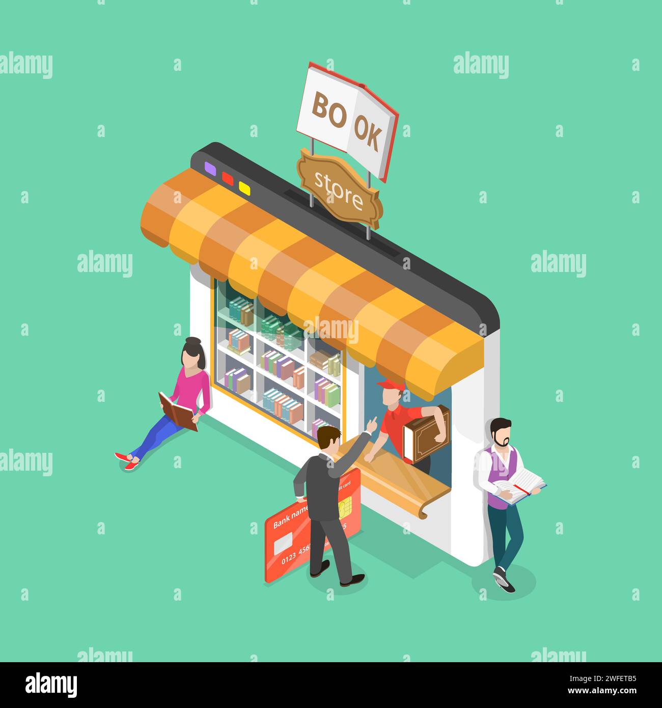 Book store window Stock Vector Images - Alamy