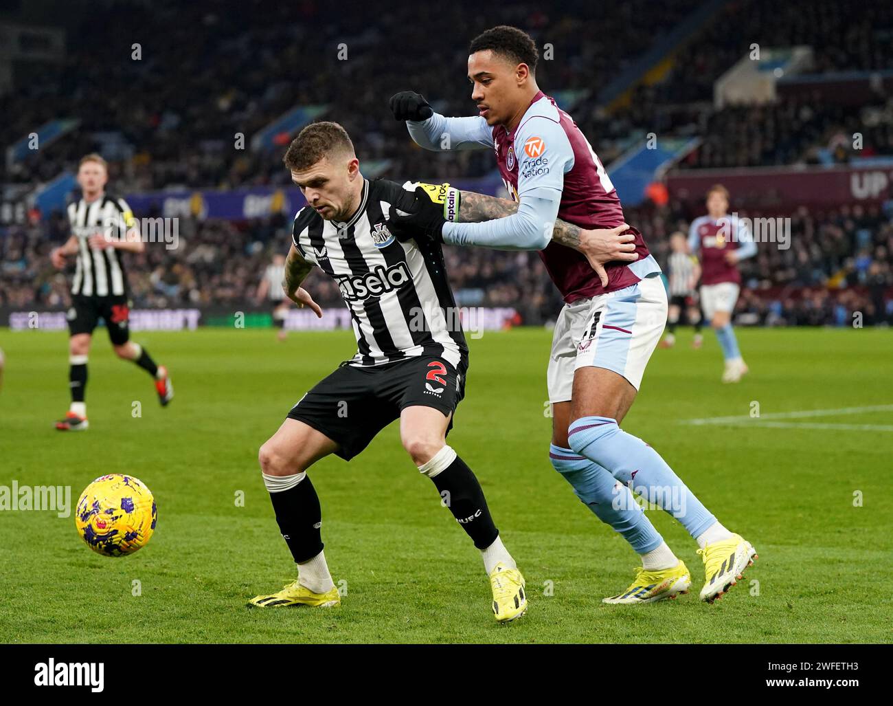 Newcastle United's Kieran Trippier (left) and Aston Villa's Jacob ...