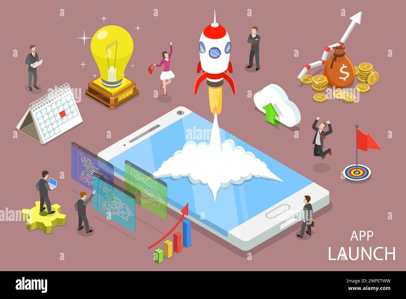 3d rocket launch marketing Stock Vector Images - Alamy