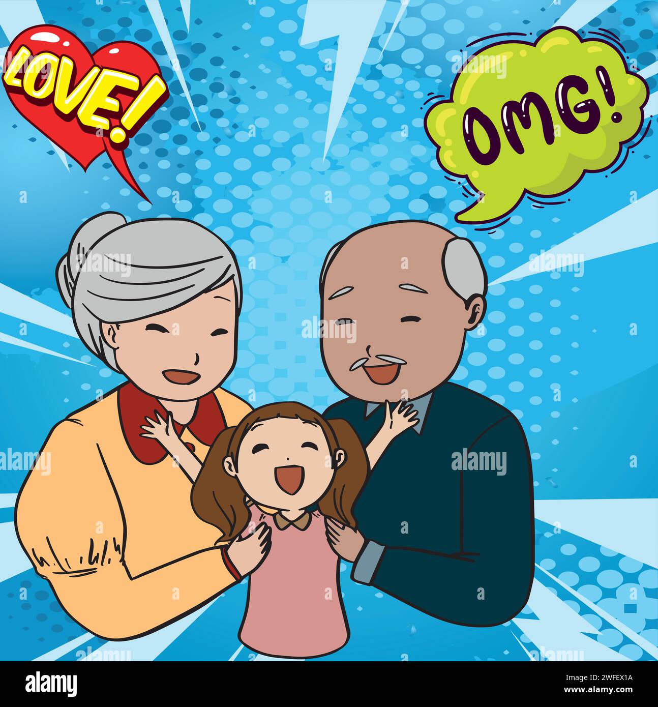 Grandparents grandchildren drawing hi-res stock photography and images ...