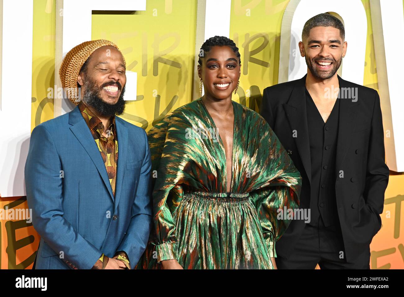 London, UK. 30th Jan, 2024. Ziggy Marley, Lashana Lynch and Kingsley ...