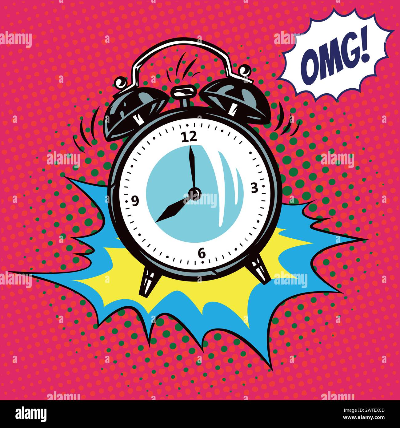 Clock cartoon pop art style vector image Stock Vector Image & Art - Alamy