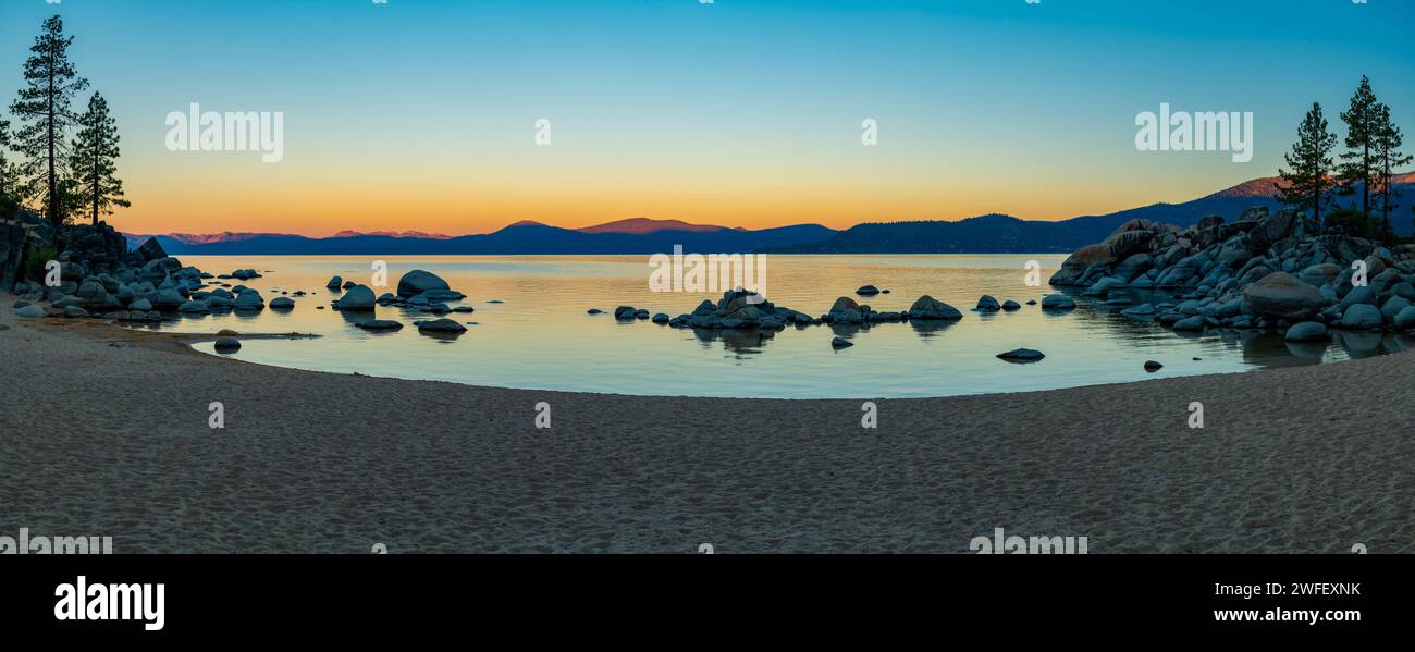 Sunrise on Sand Harbor Beach, Nevada, USA Stock Photo - Alamy