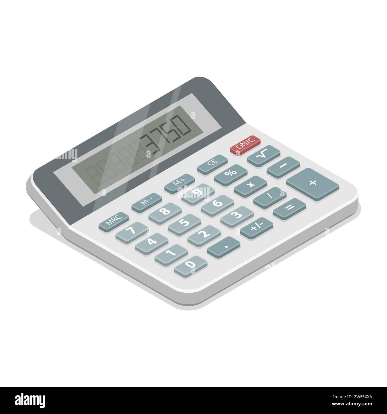 Grey realistic calculator isometric 3d vector illustration Stock Vector Image & Art - Alamy