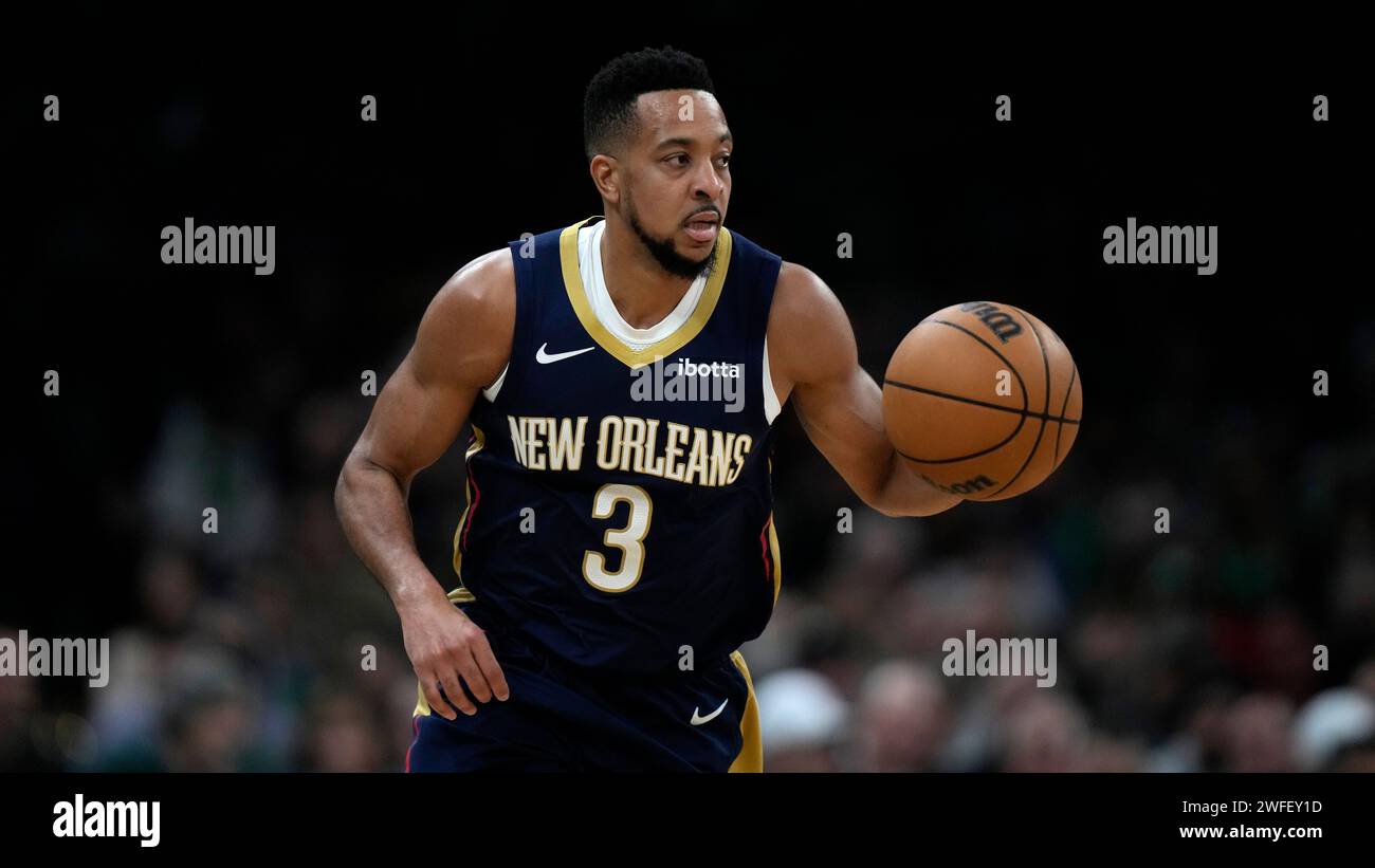 New Orleans Pelicans guard CJ McCollum (3) in the first half of an NBA ...