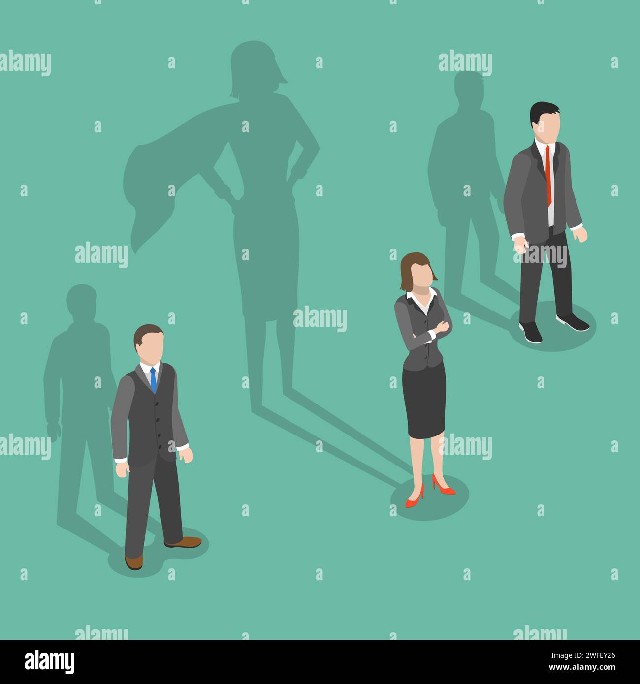Lady boss standing behind employee Stock Vector Images - Alamy