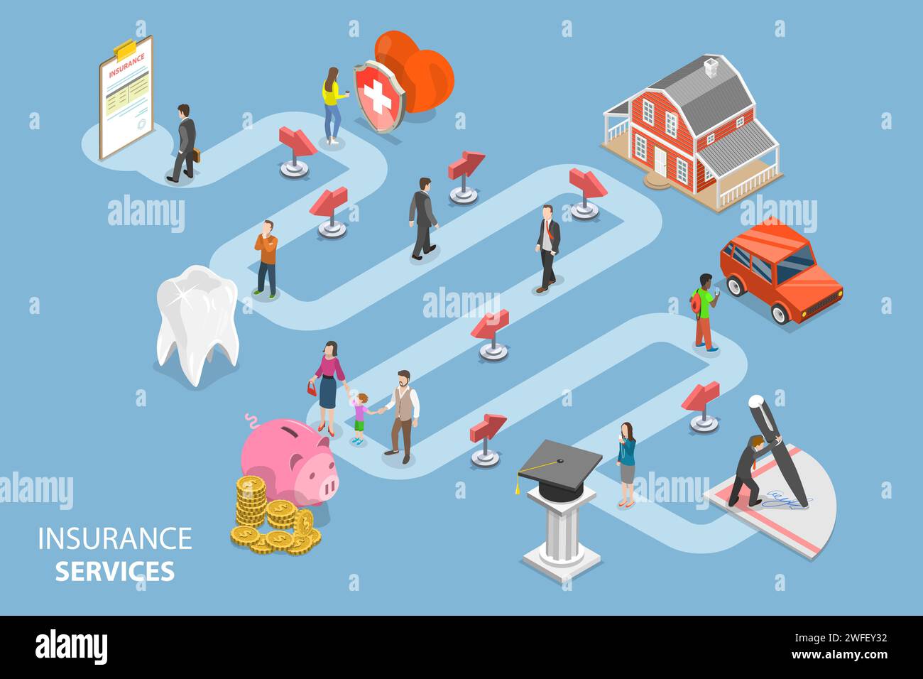 Insurance options isometric flat vector concept Stock Vector Image ... Insurance options isometric flat vector concept Stock Vector Image ...