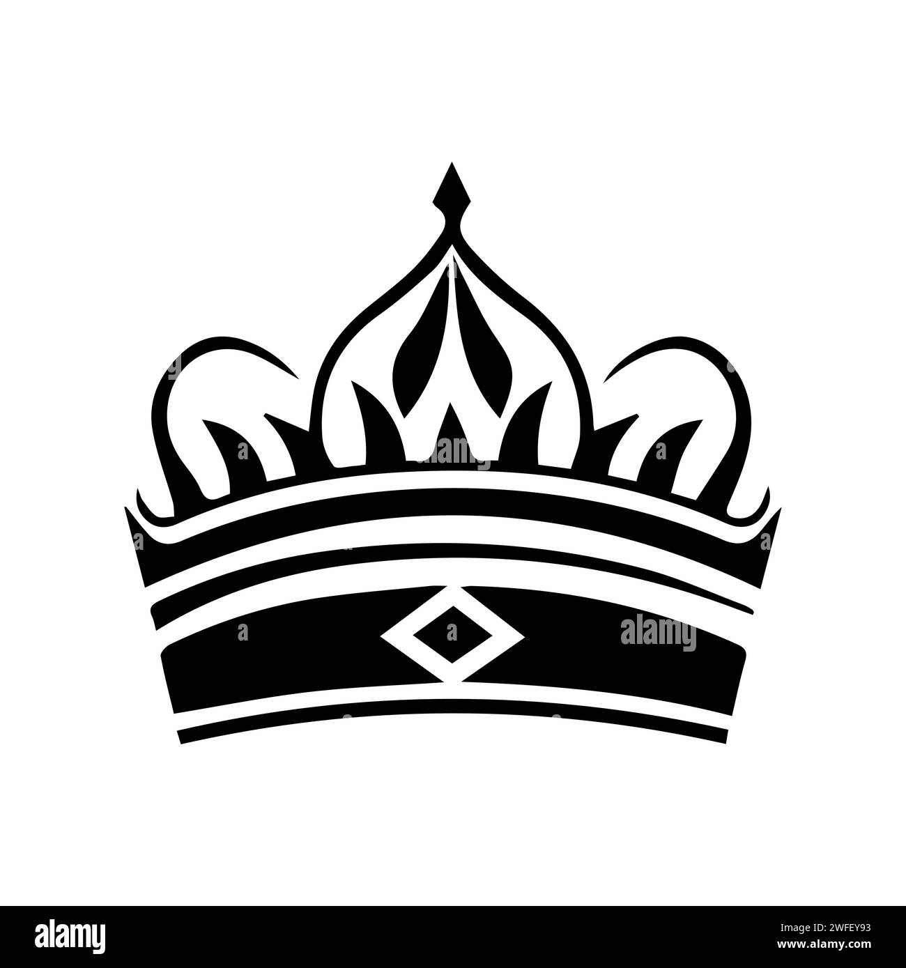 Crown Icon. Simple, black silhouette of a royal crown. Vector ...