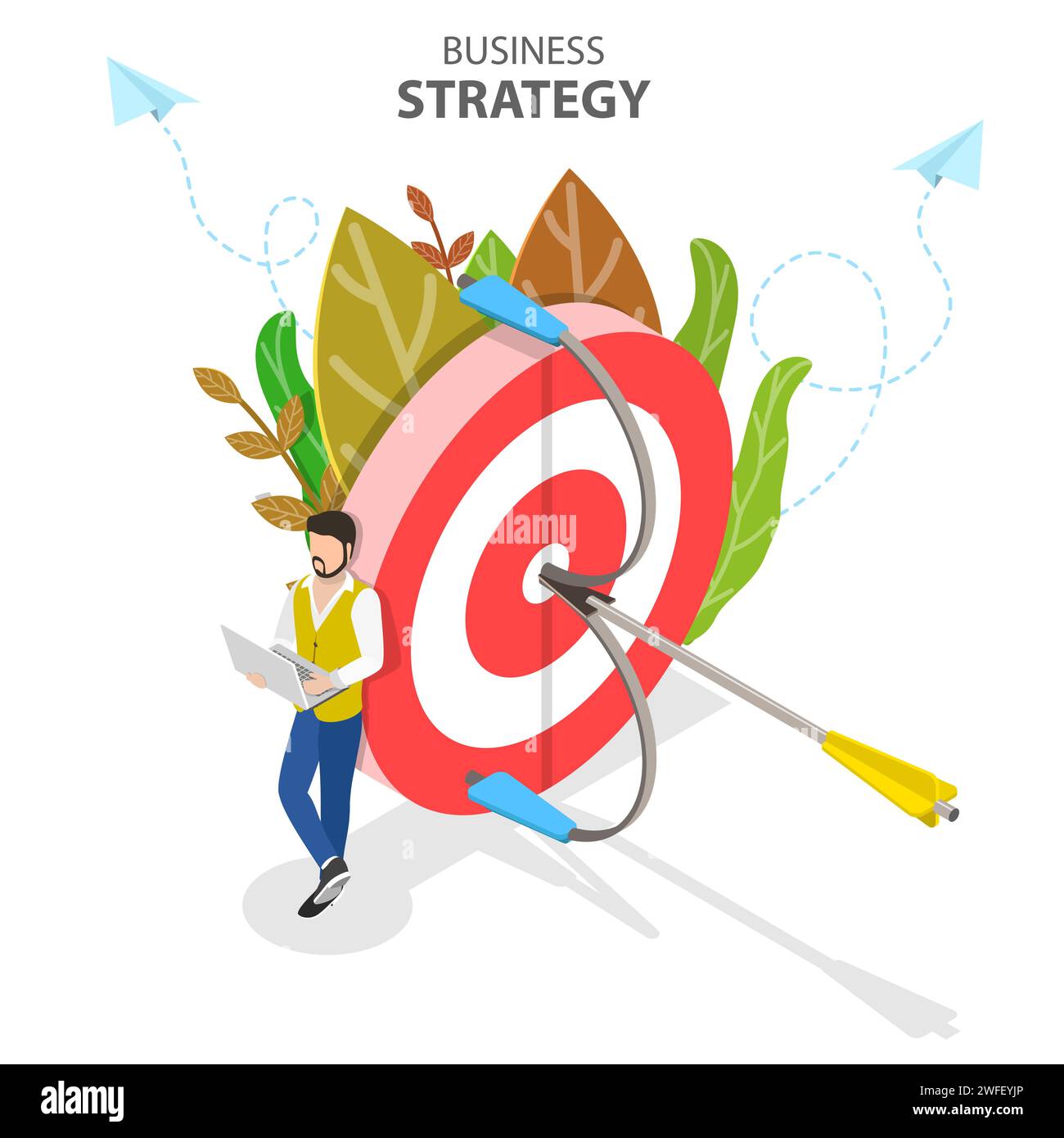 Isometric flat vector concept of business strategy, growth planning ...