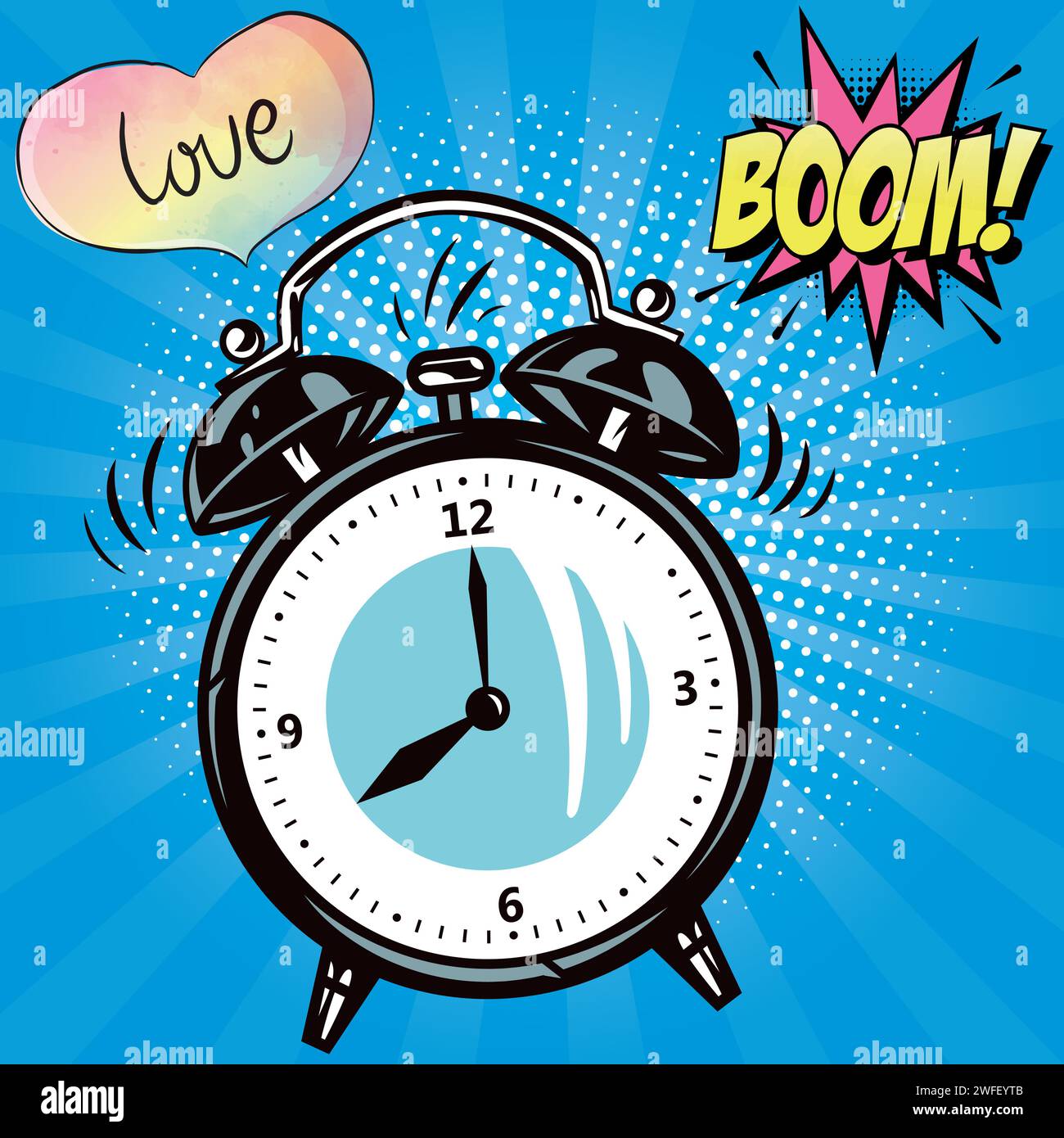 Clock cartoon pop art style vector image Stock Vector Image & Art - Alamy