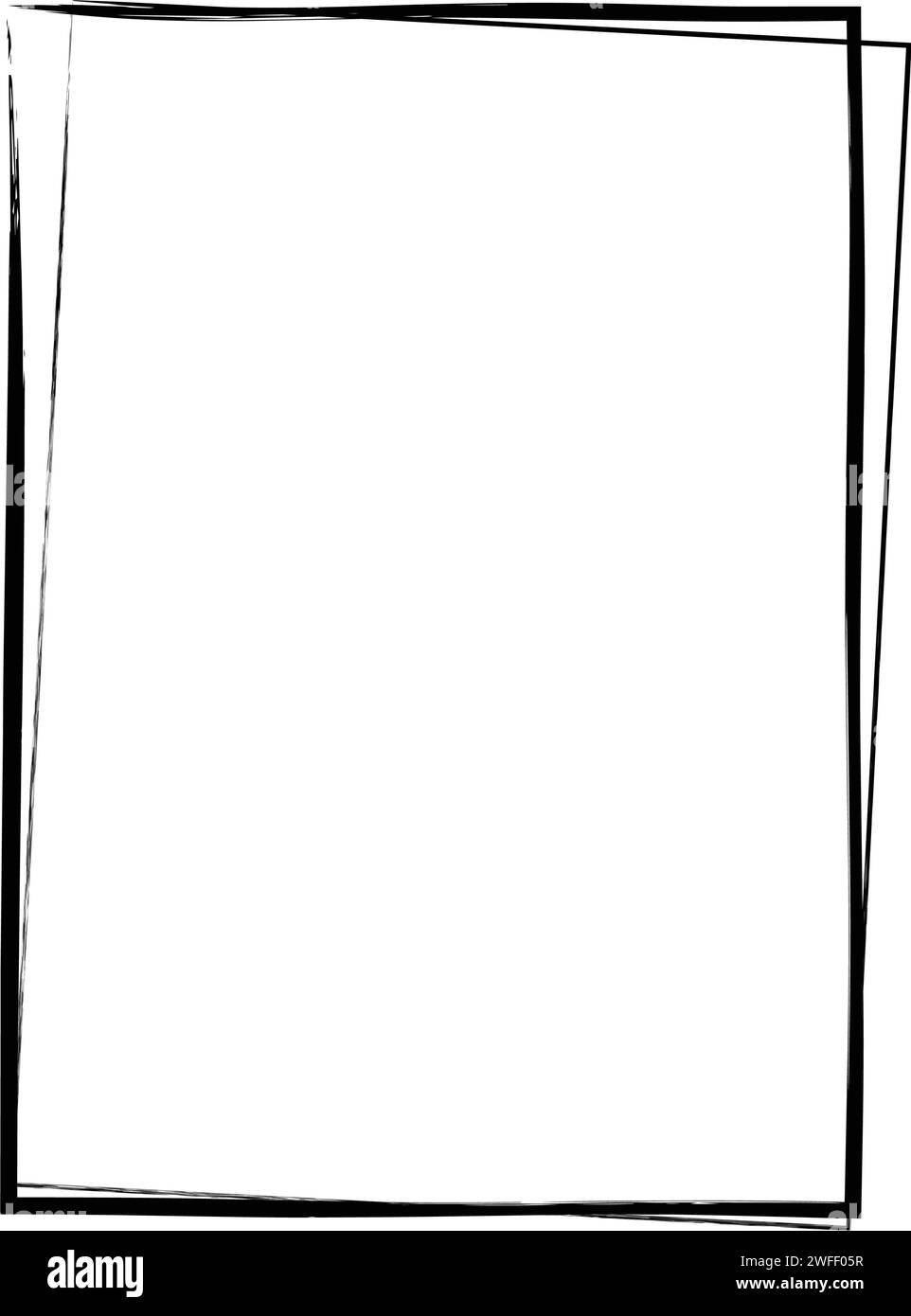 Frame border, grunge shape icon, vertical rectangle decorative doodle ...