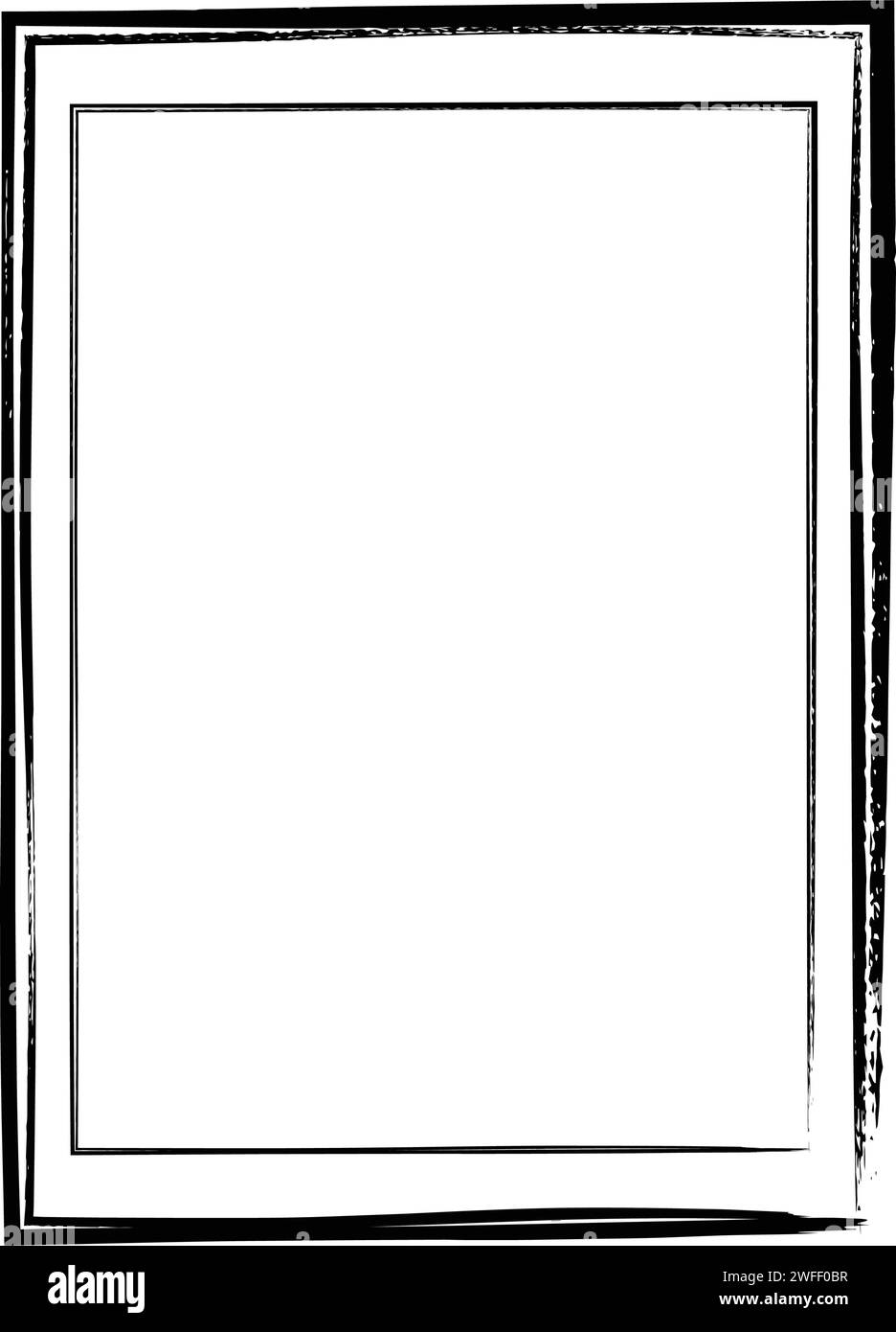 Frame border, grunge shape icon, vertical rectangle decorative doodle ...