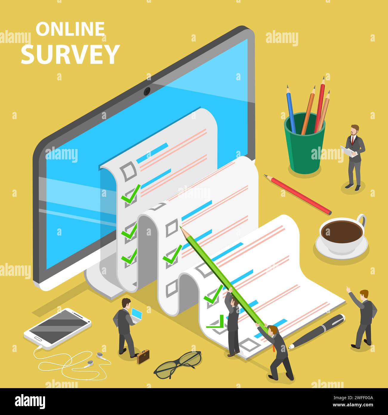 Online questionnaire people fill Stock Vector Images - Alamy
