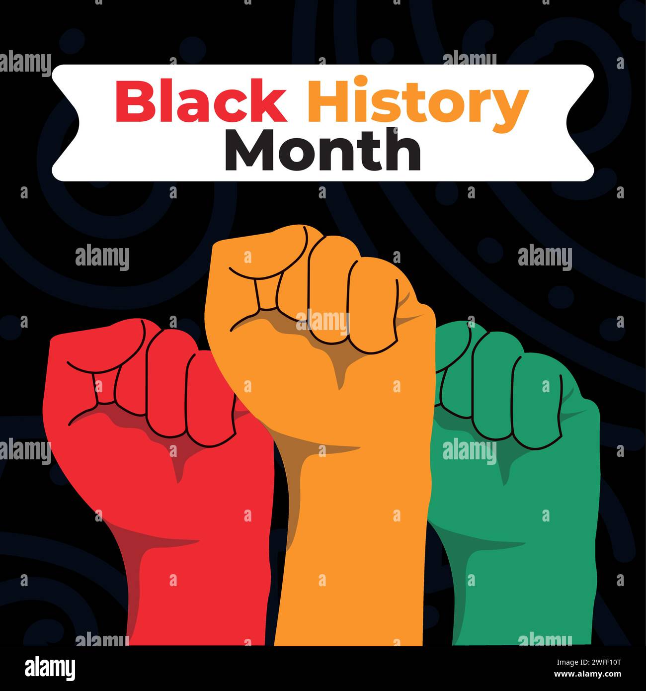 Black history month poster Protest hand gesture Vector Stock Vector ...