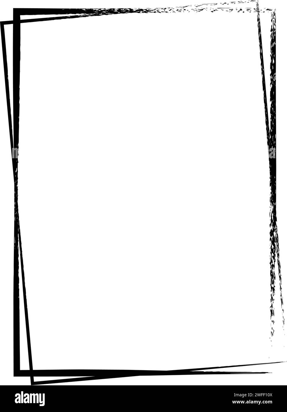 Frame border, grunge shape icon, vertical rectangle decorative doodle ...