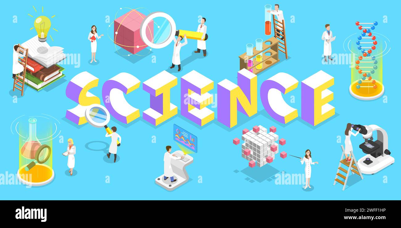 Vector Flat Isometric Concept of Scientific Research, Science ...