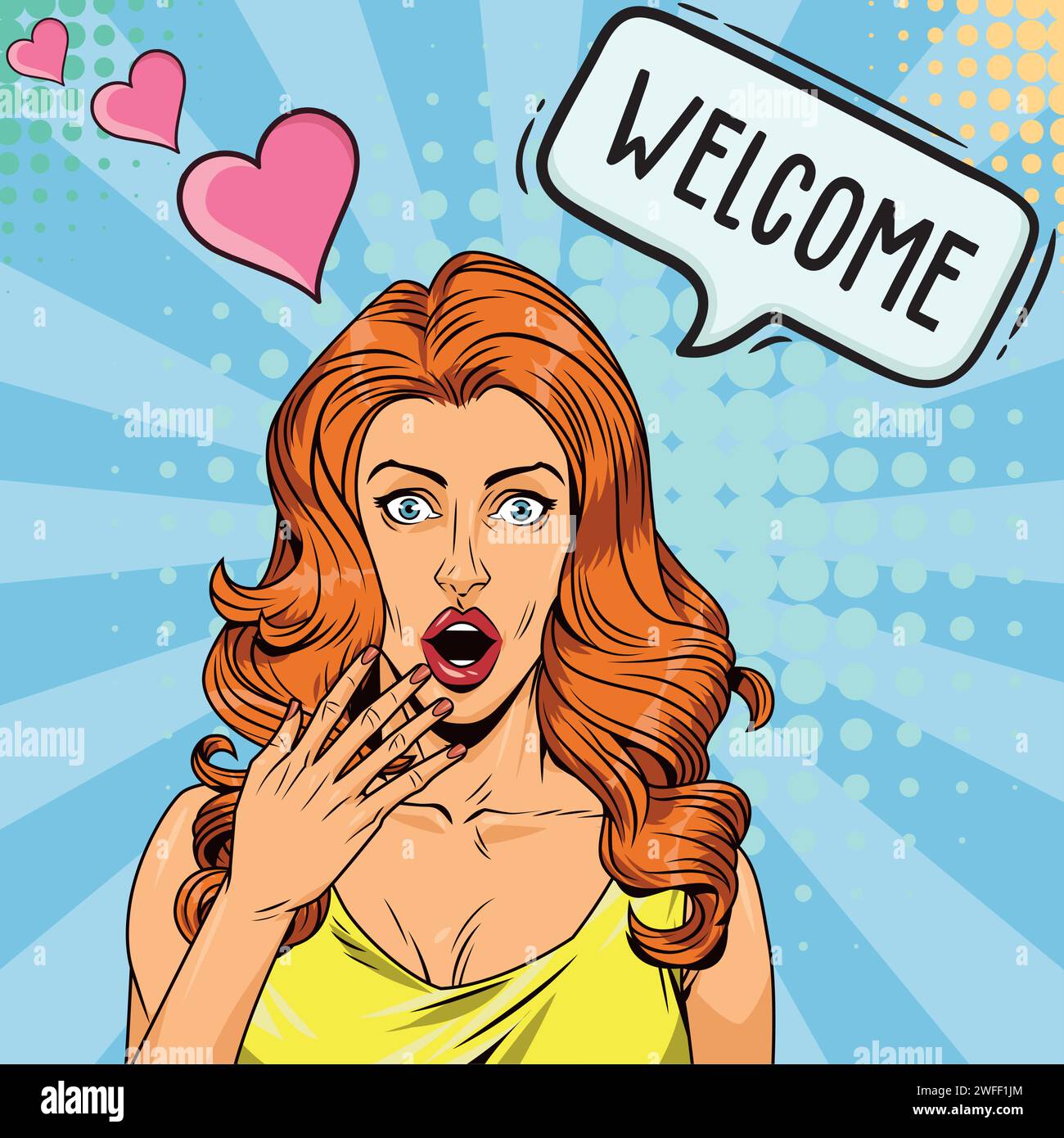 beautiful woman Wow pop art style vector image Stock Vector Image & Art ...