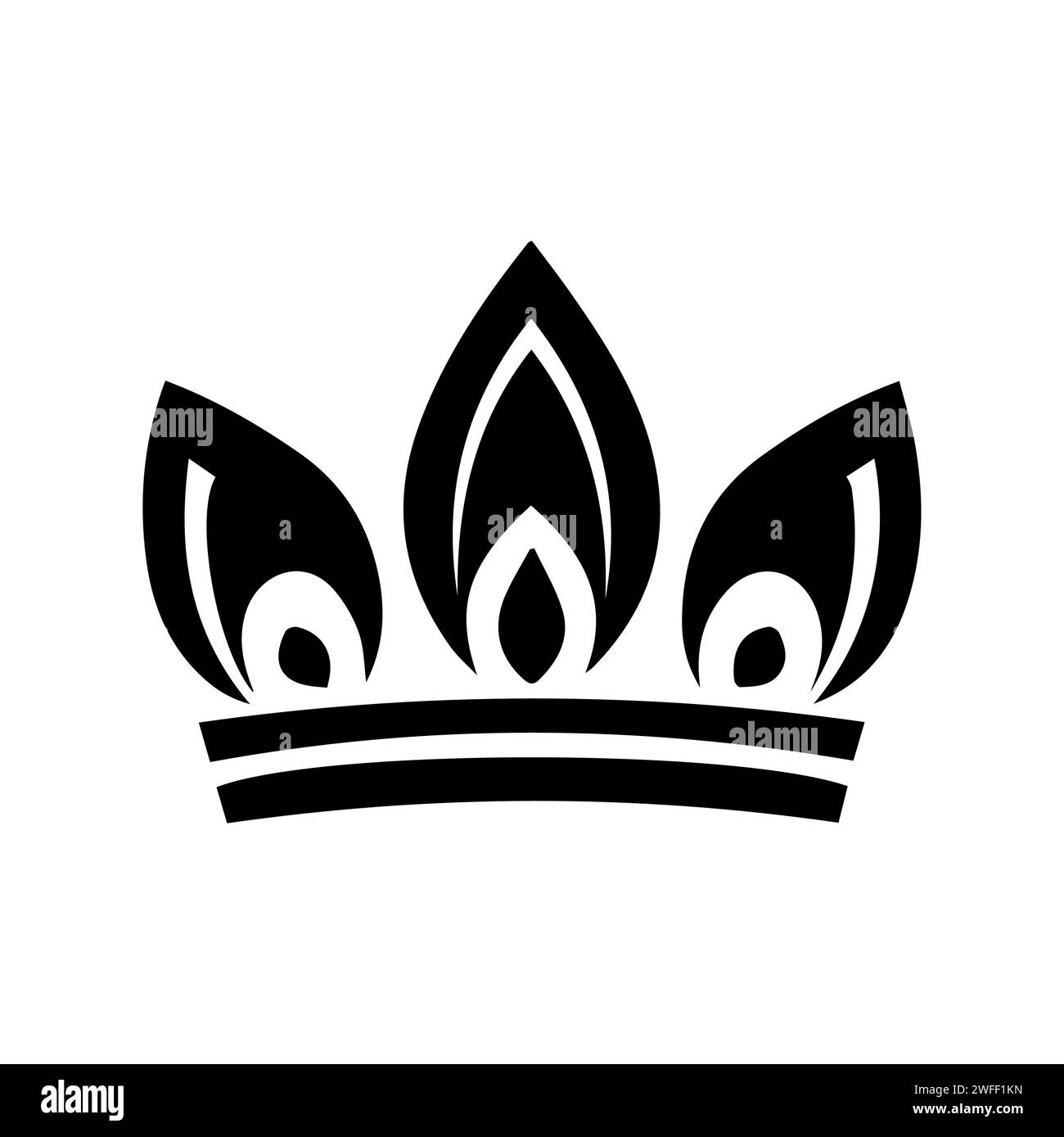 Crown Icon. Simple, black silhouette of royal crown. Vector ...