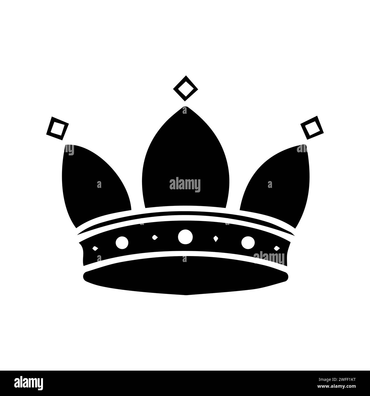Crown Icon. Simple, black silhouette of royal crown. Vector ...