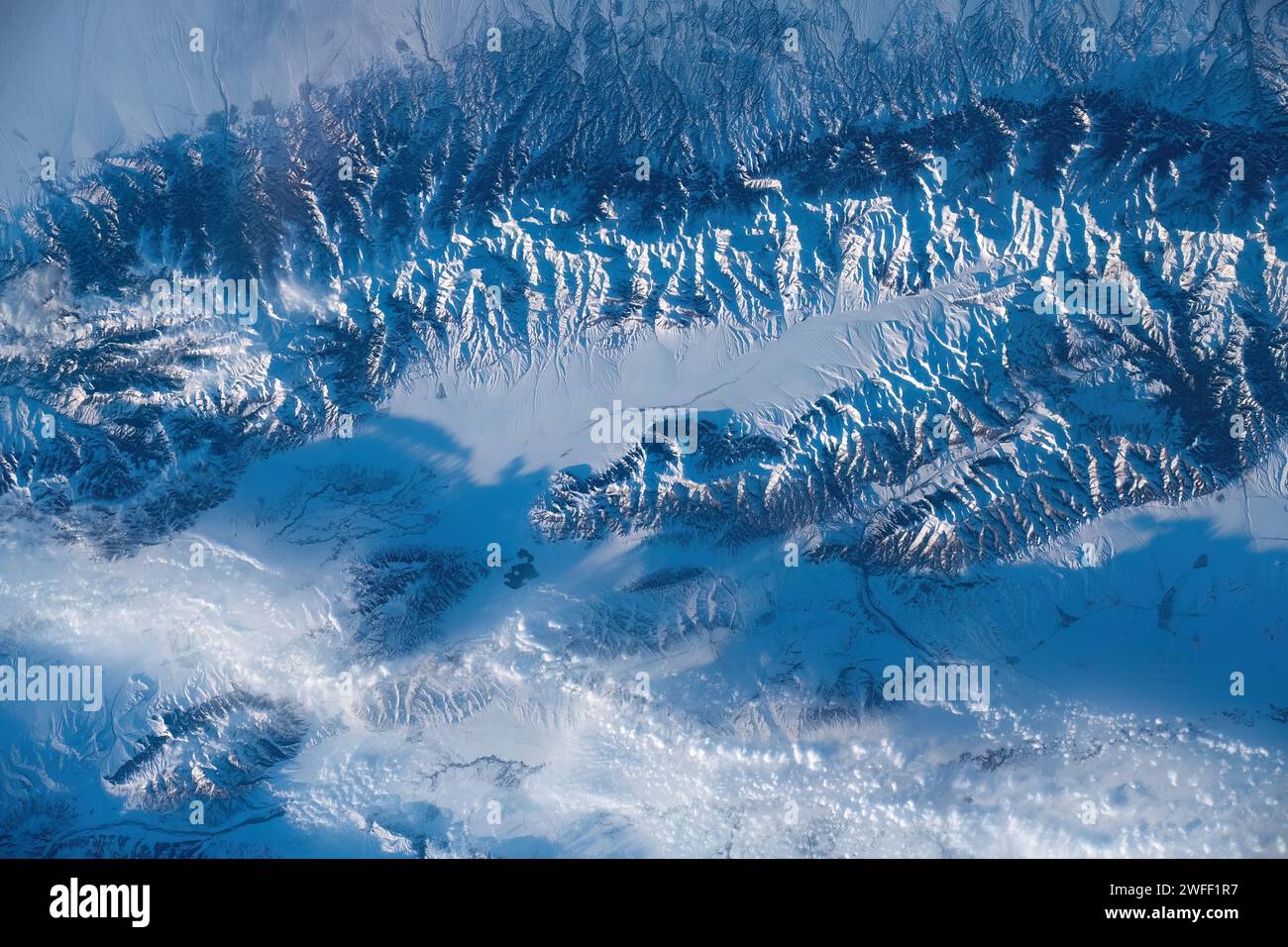 Mountain land in winter, China Stock Photo - Alamy