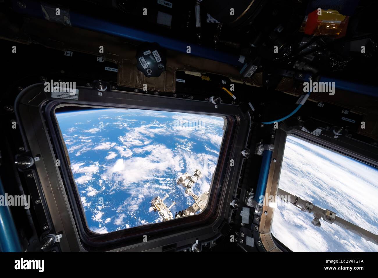 Planet Earth framed in the ISS cupola, New Zealand Stock Photo - Alamy