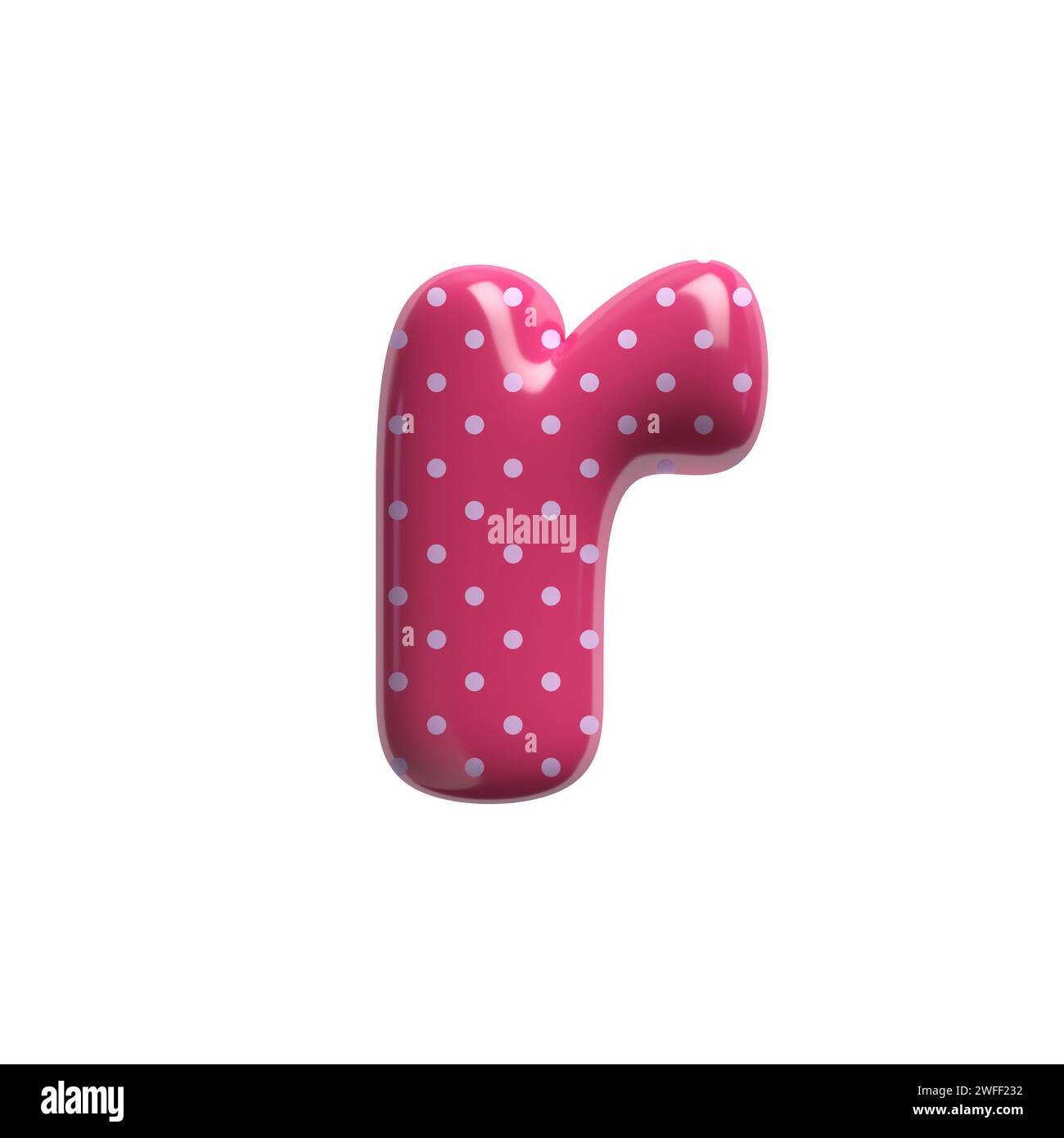 Polka dot letter R - Lower-case 3d pink retro font - Suitable for ...