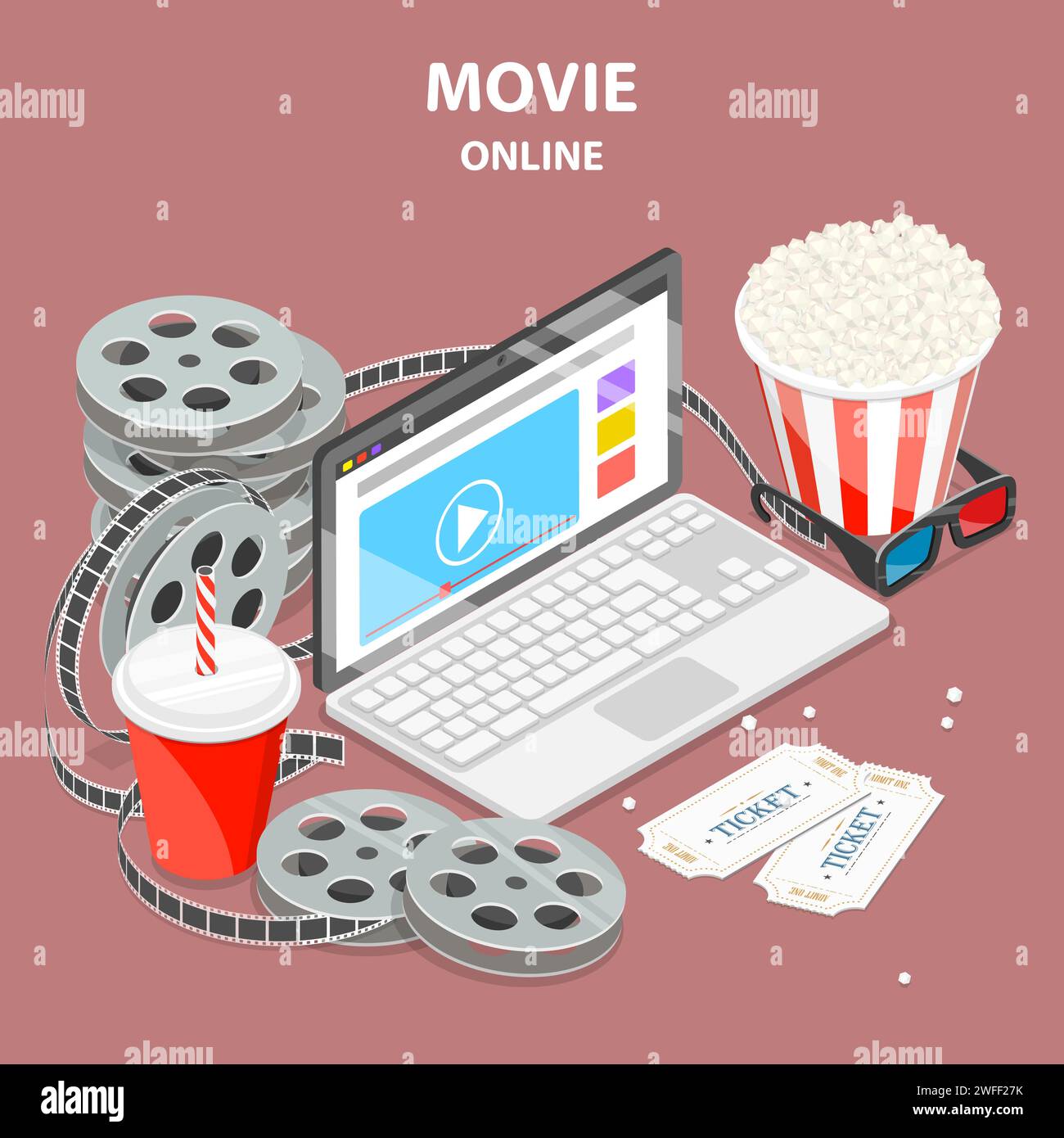 3d animation screen Stock Vector Images - Alamy