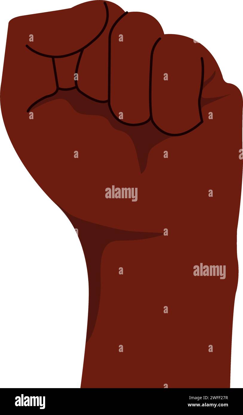 Afro american raising hand protest gesture Vector Stock Vector Image ...