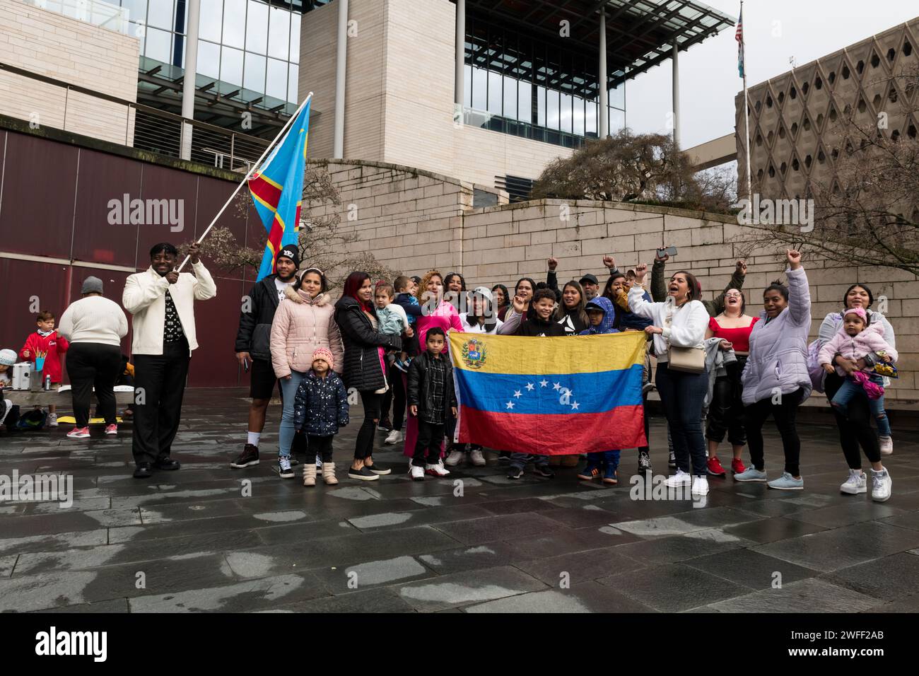 Seattle, USA. 30th Jan 2024. March With Tukwila Refuges protest ...