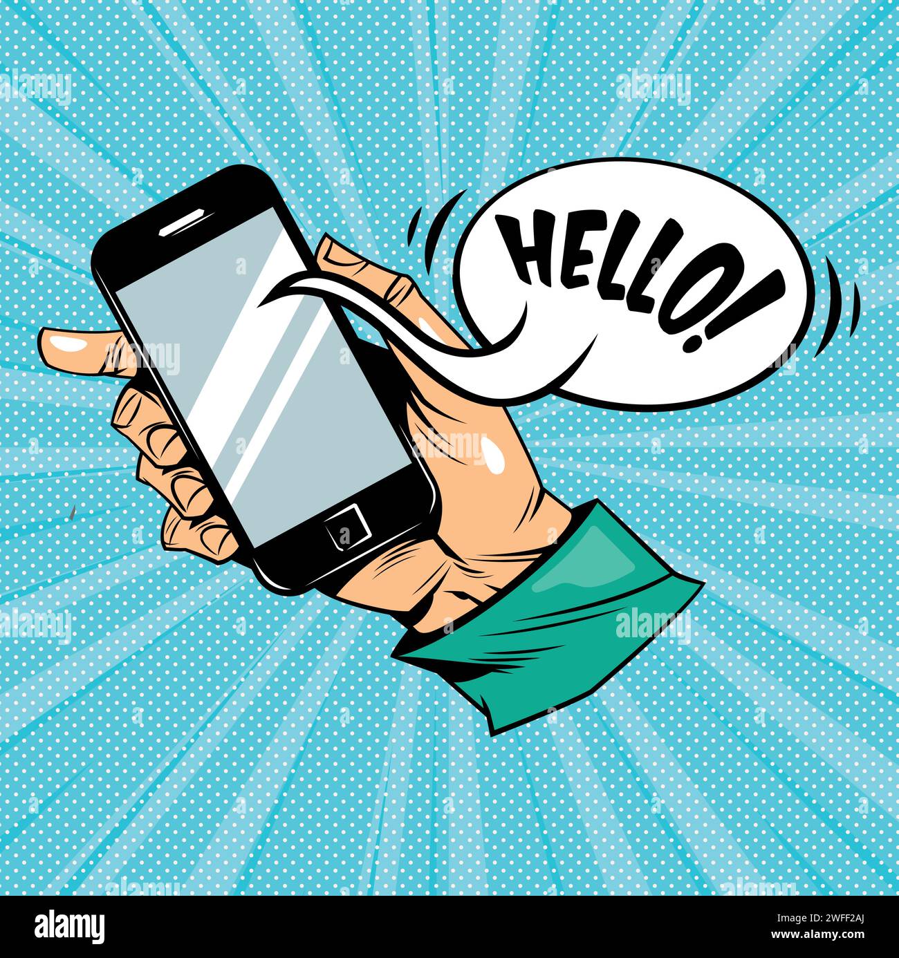 Mobile phone cartoon pop art style Stock Vector Image & Art - Alamy
