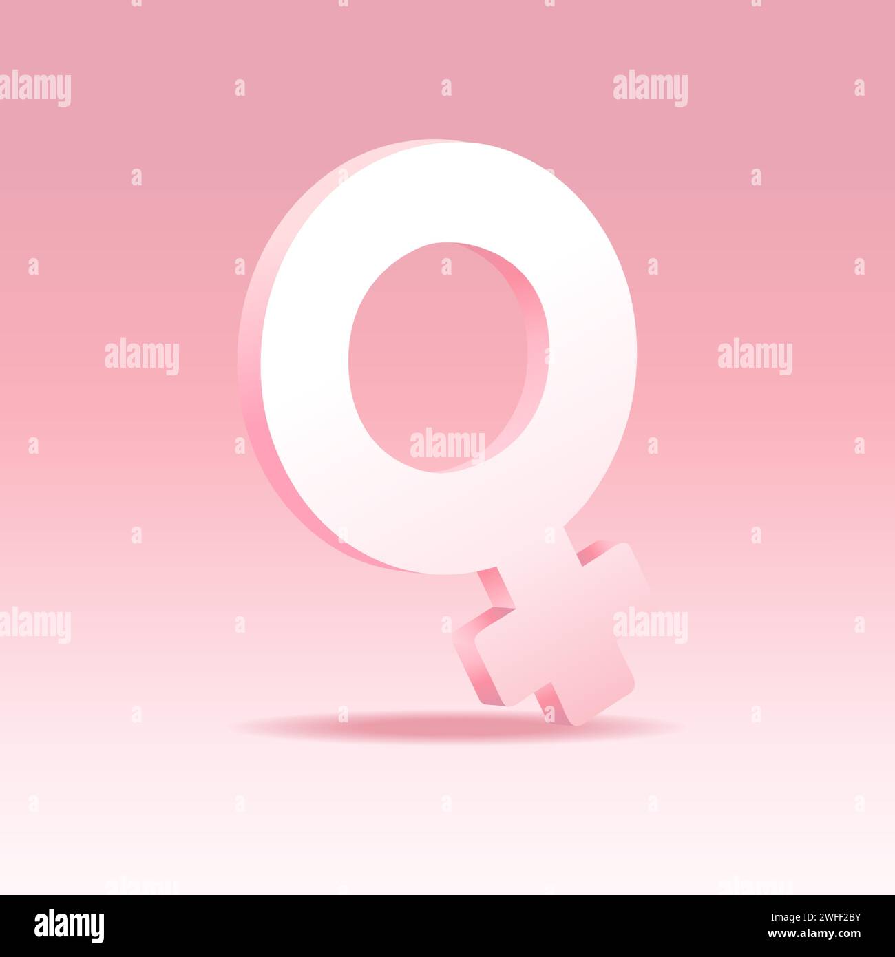 3d female gender symbol sign. Realistic icon women, vector illustration ...
