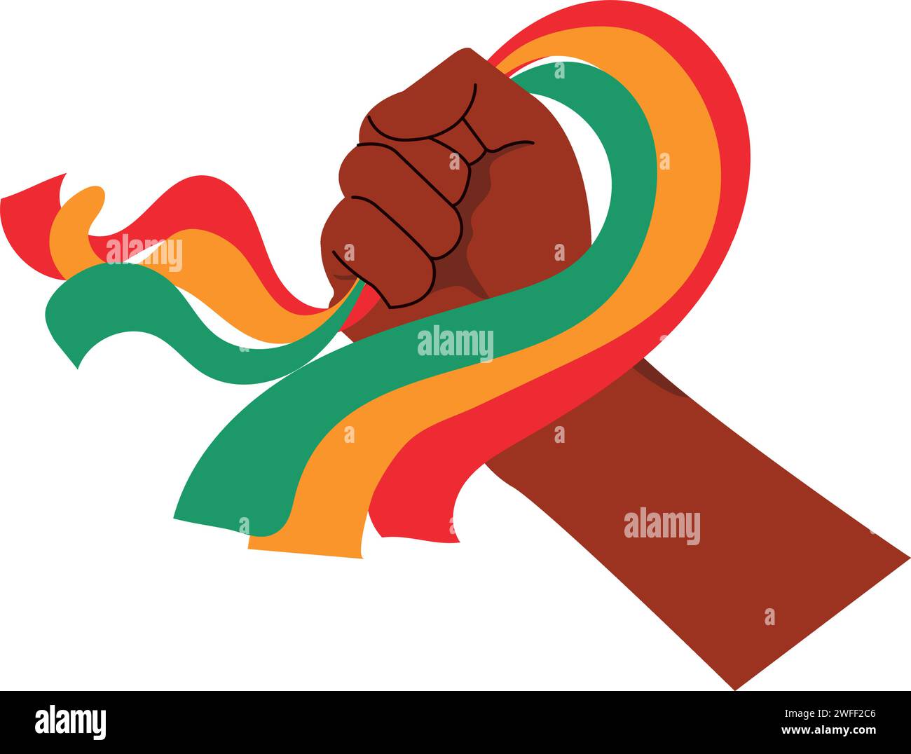 Afro american raising hand protest gesture Vector Stock Vector Image ...