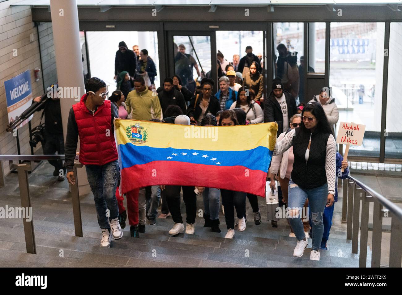 Seattle, USA. 30th Jan 2024. March With Tukwila Refuges protest ...