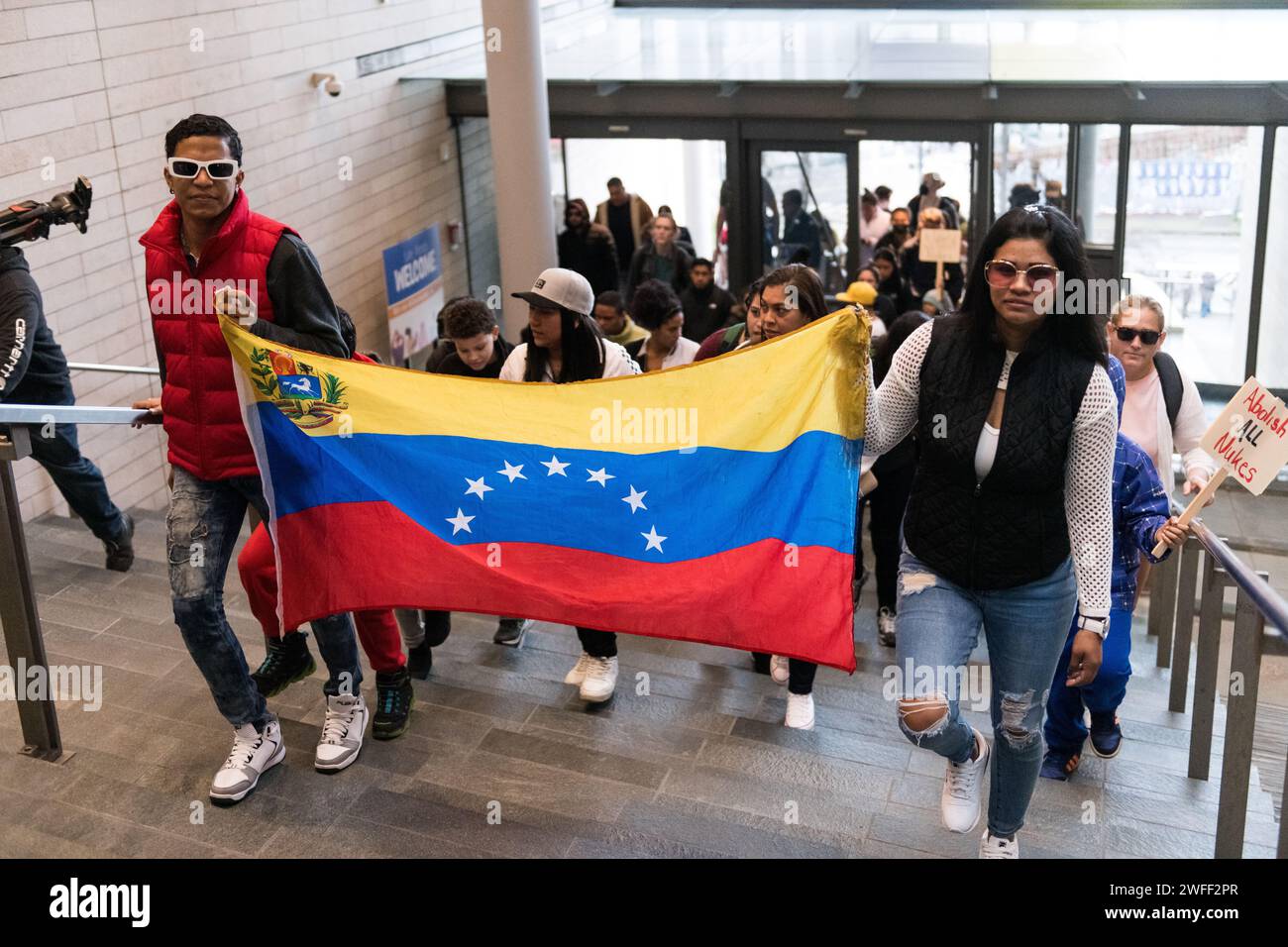 Seattle, USA. 30th Jan 2024. March With Tukwila Refuges protest ...
