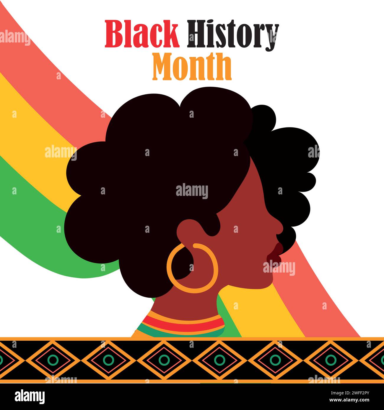 Black history month poster Afro american girl character Vector Stock ...