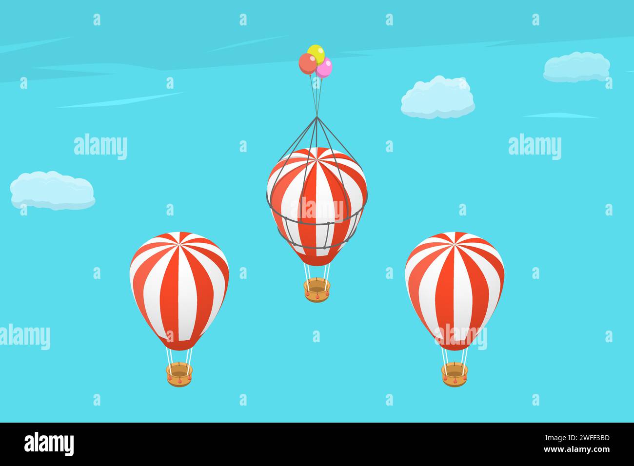 3D Isometric Flat Vector Concept of Efficient Business Strategy, Competitive Advantage Model ...