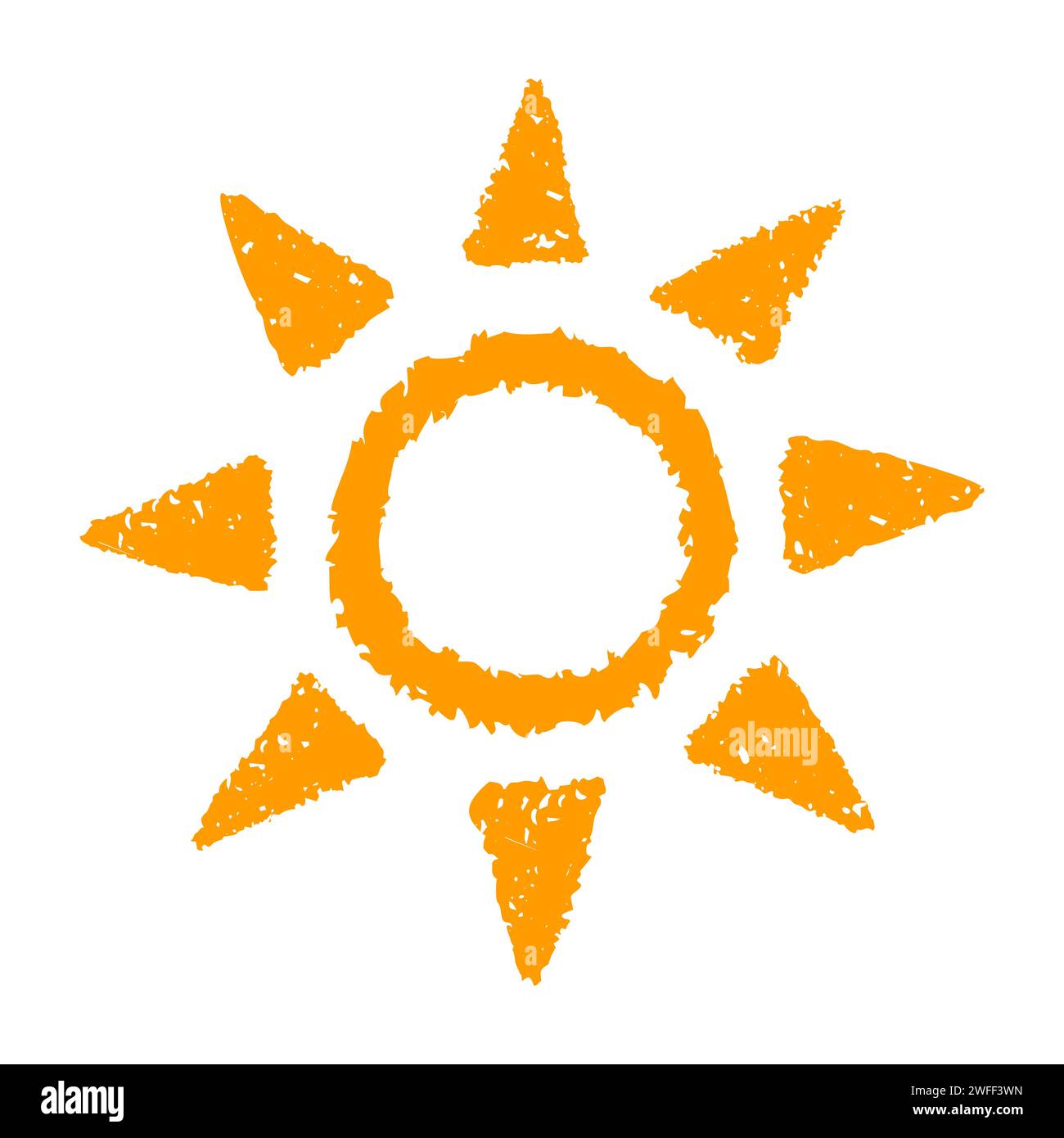 Hand painted sun symbol, hand drawn with crayon Stock Vector Image ...