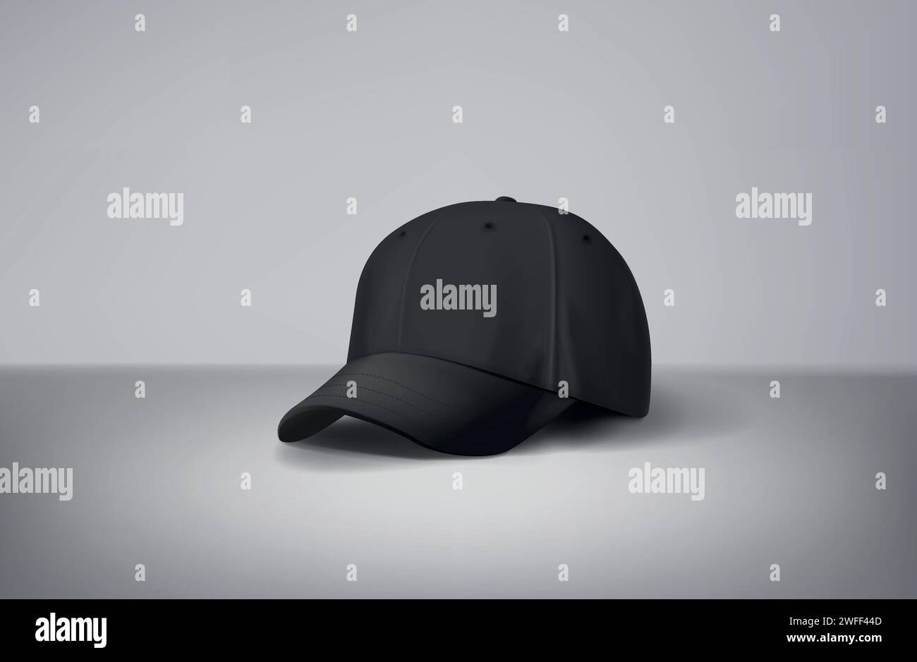 Black baseball cap mock up in gray background. For branding Stock ...