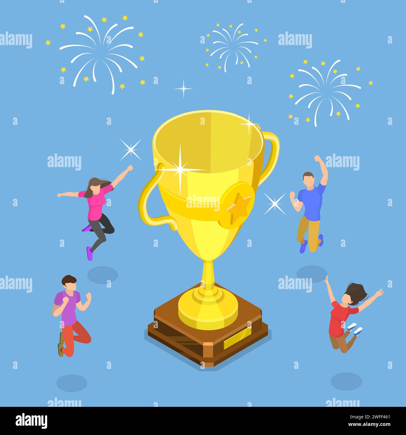 Celebrating the goal Stock Vector Images - Alamy