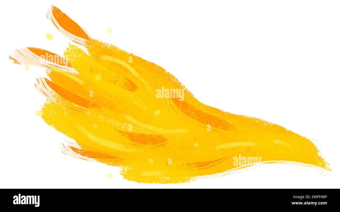 cartoon scene with big colorful fire flame isolated illustration for ...