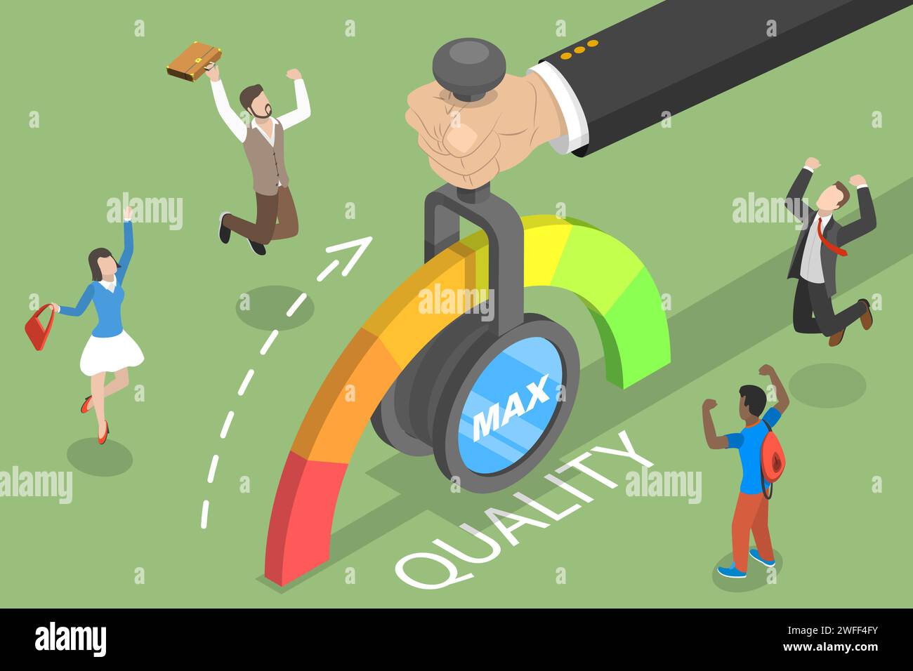 3D Isometric Flat Vector Conceptual Illustration of QI, Quality Improvement and Management Stock ...