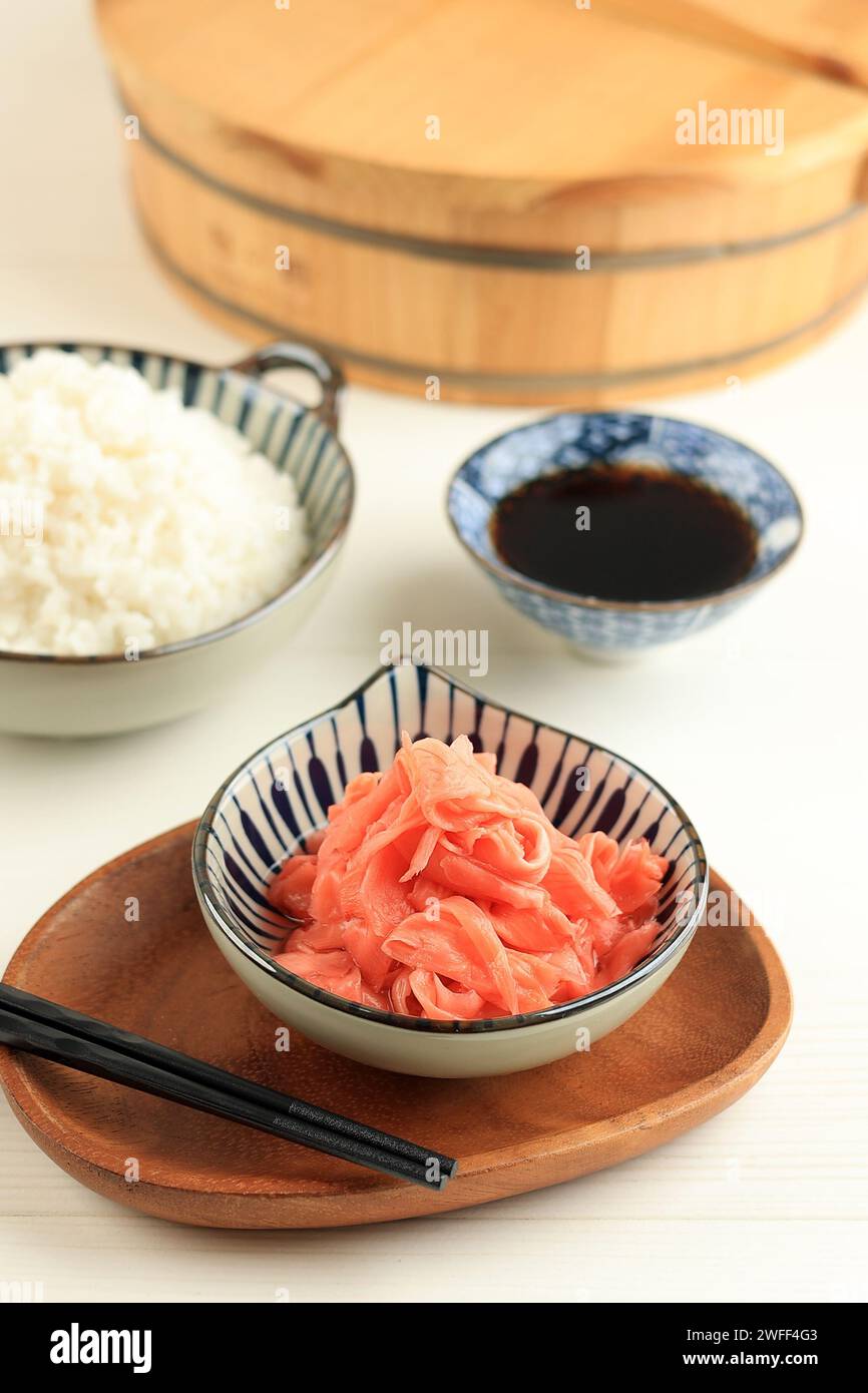 Japanese Pink Pickle Ginger or Sushi Gari in Japanese Mini Side Dish ...