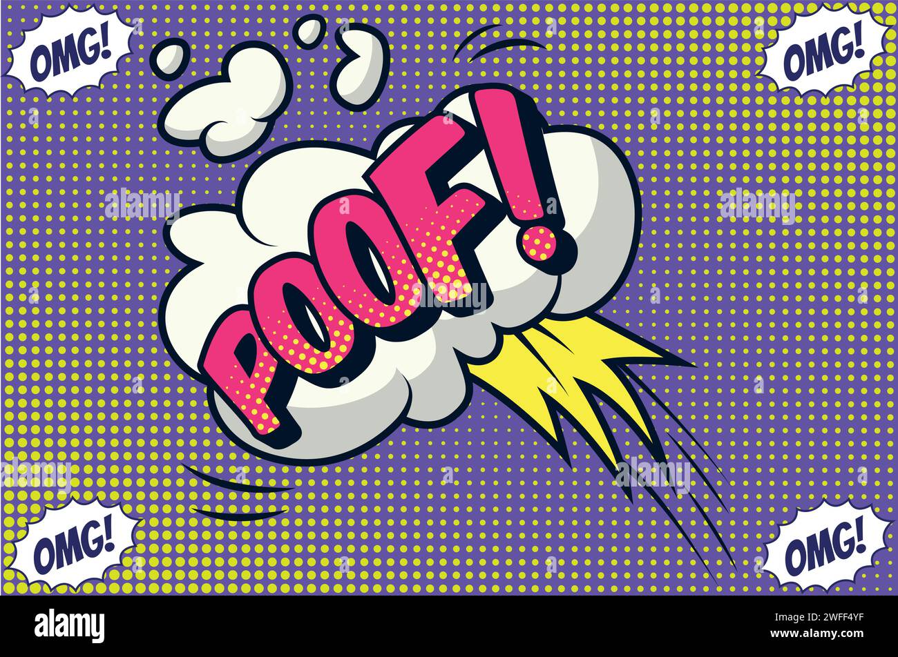 Poof text pop art style vector image Stock Vector Image & Art - Alamy