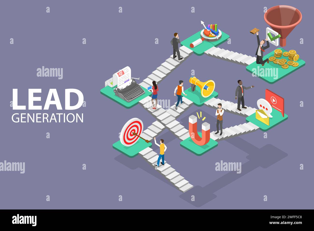 Lead Generation Strategy. Marketing Process of Conversion Rate ...