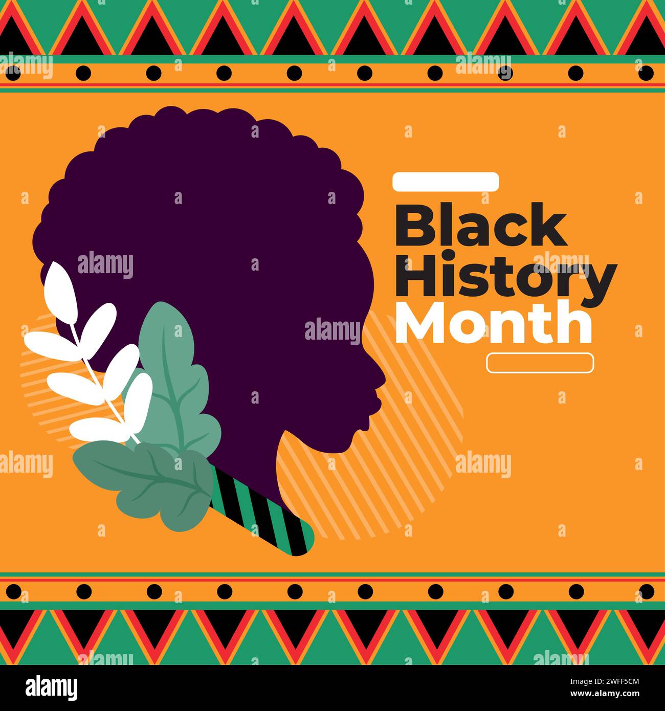 Black history month poster Afro american girl character Vector Stock ...