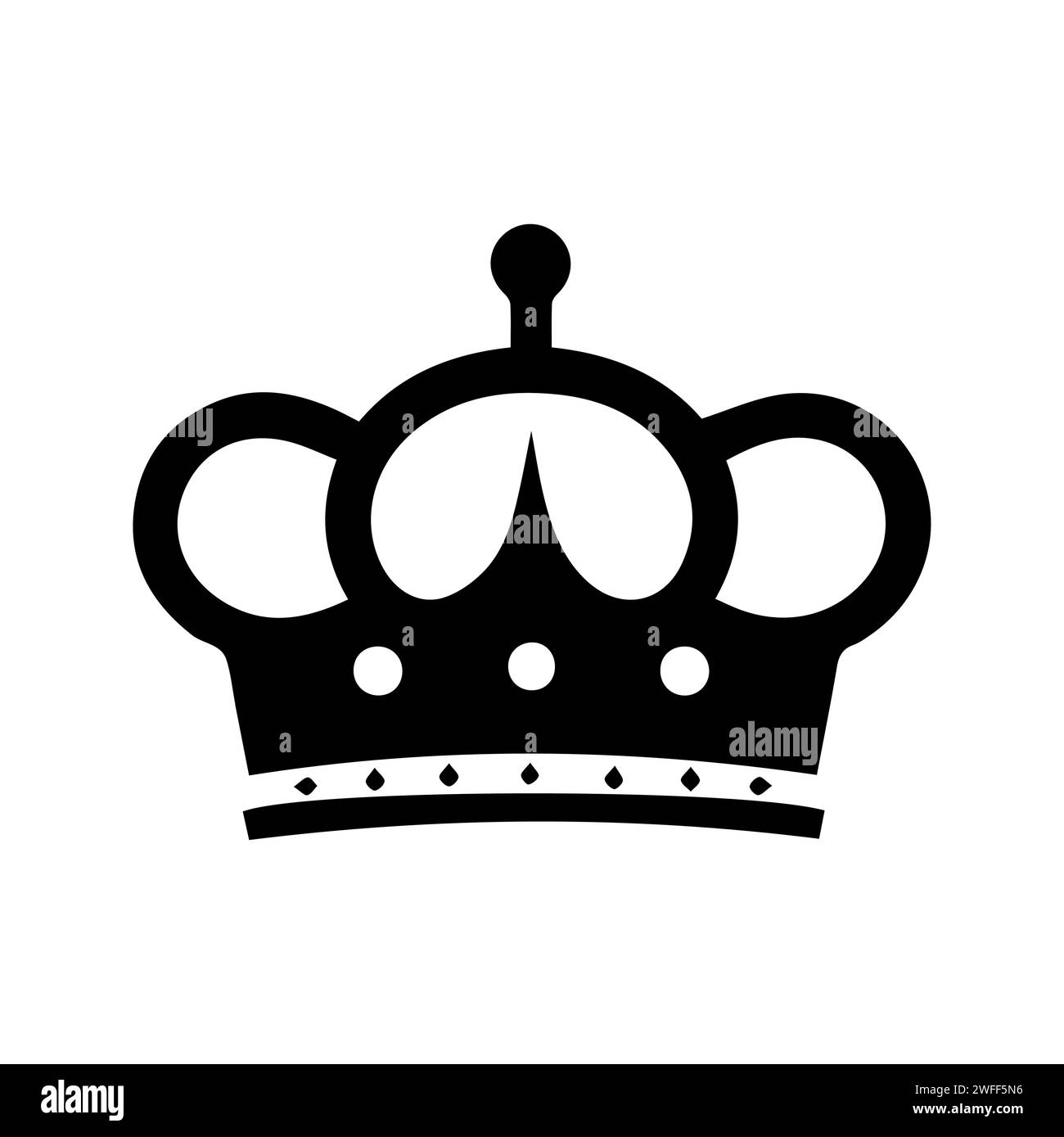 Crown Icon Simple Black Silhouette Of A Royal Crown Vector