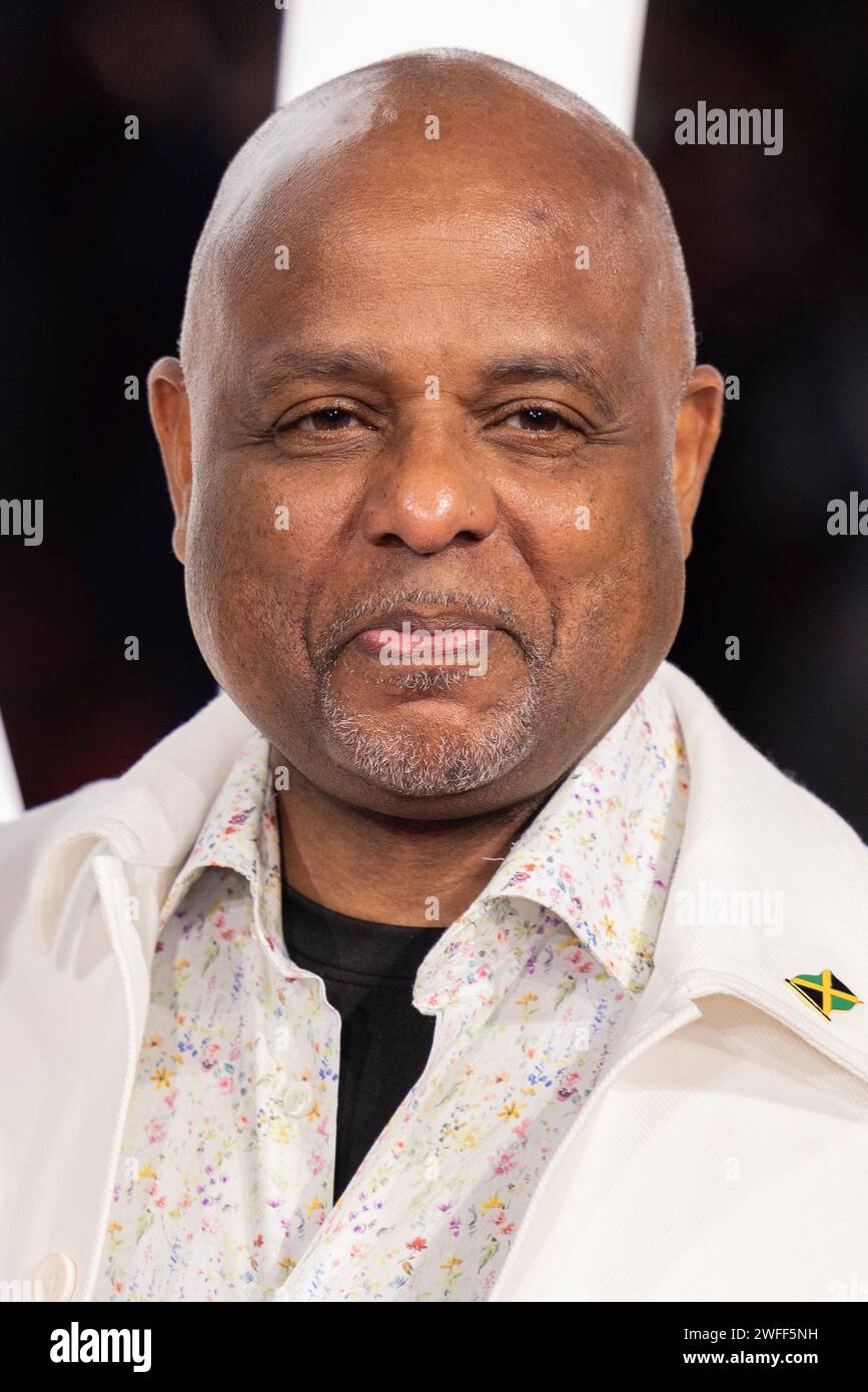Alexander Williams poses for photographers upon arrival at the premiere of the film 'Bob Marley ...